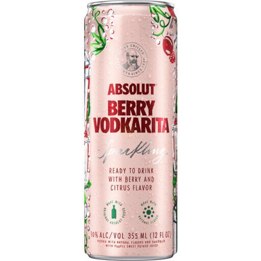 Absolut Berry Vodkarita RTD Cocktail Cans 355ML - Sennett Still and ...