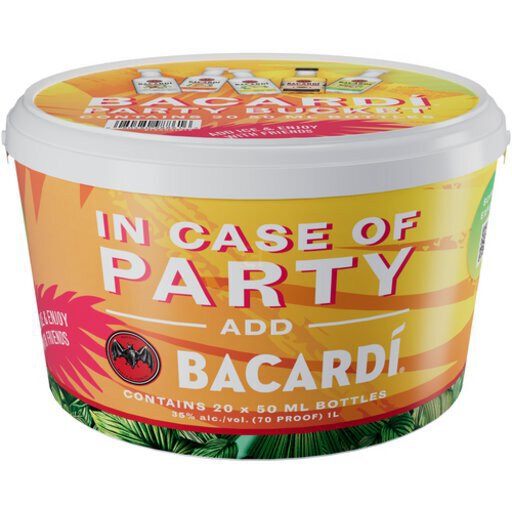Bacardi Party Bucket With Bacardi Coconut, Mango Chile, Limon, Tropical ...